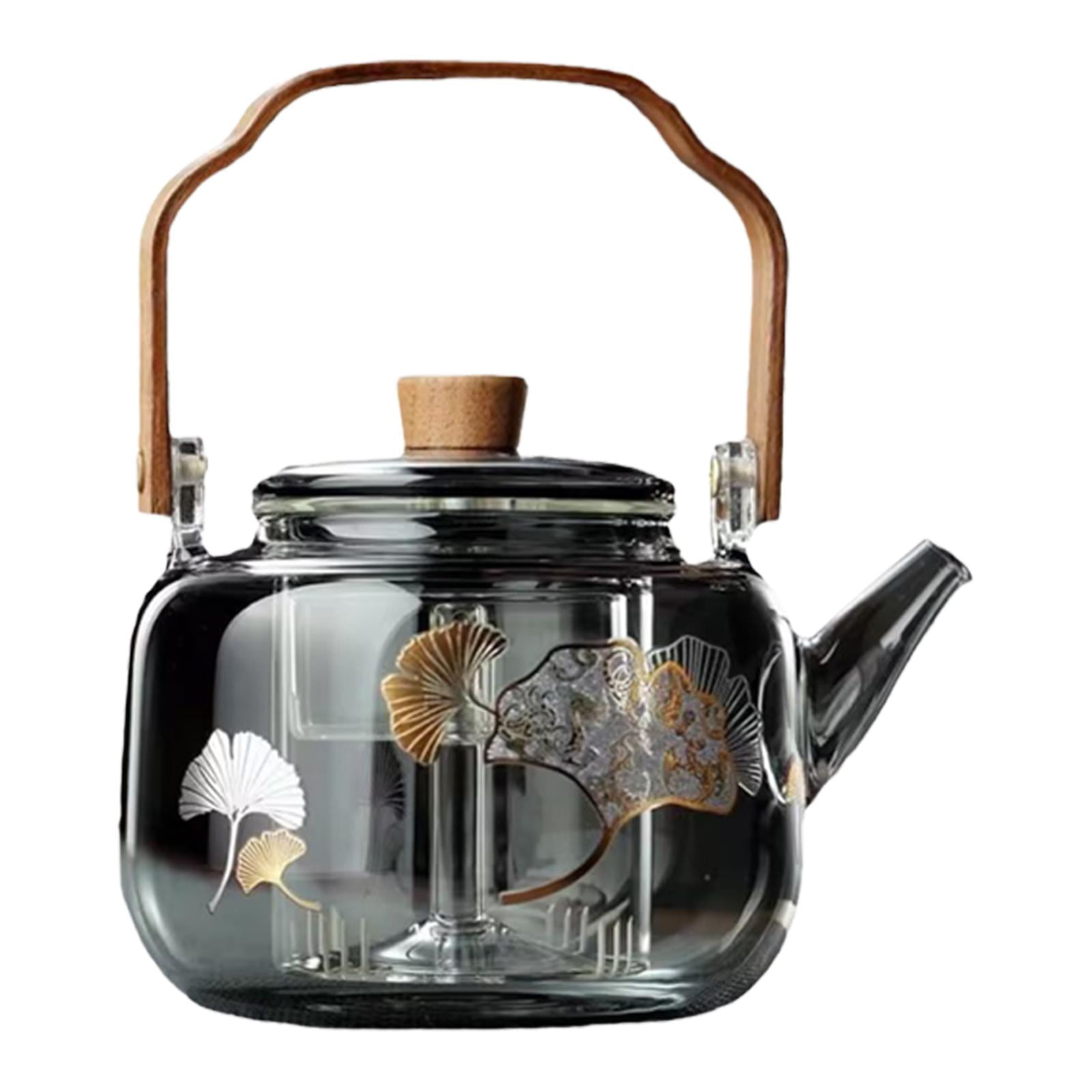 TISHITA Glass Teapot Kettle Kettle 1L Blooming and Loose Leaf Tea Maker ...
