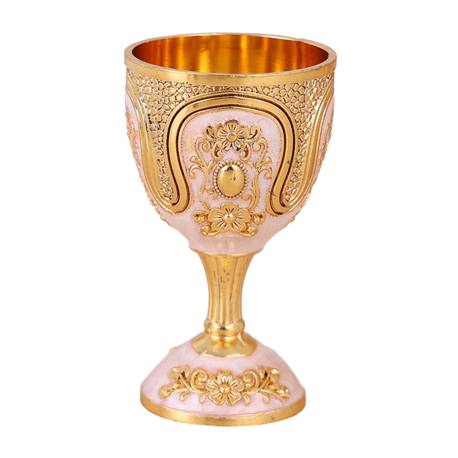 TISHITA Goblet Glass Embossed Craft Easy Clean Portable Cup Tumbler for ...