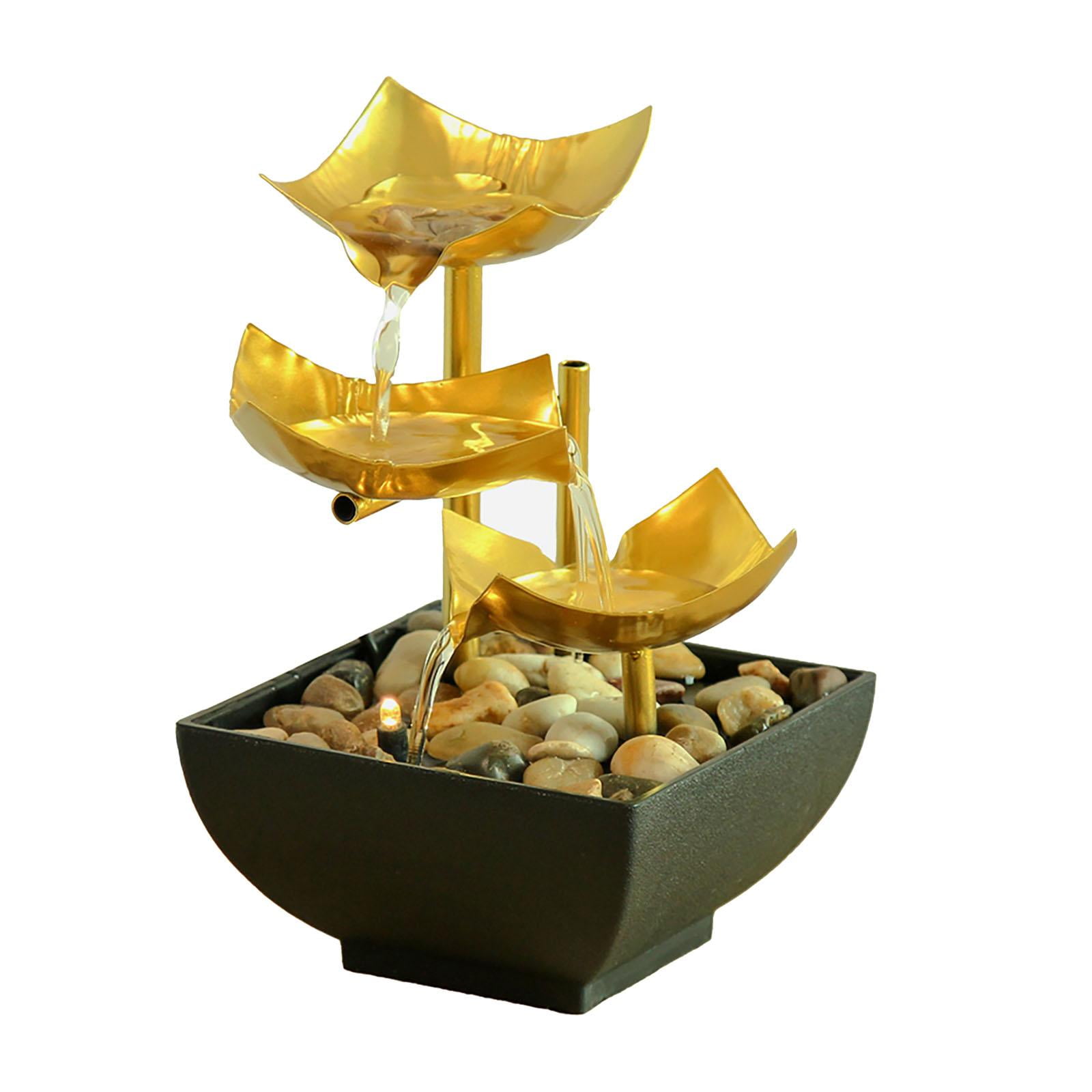 TISHITA Indoor Waterfall Fountain, 3 Tier Tabletop Water Fountain Water ...