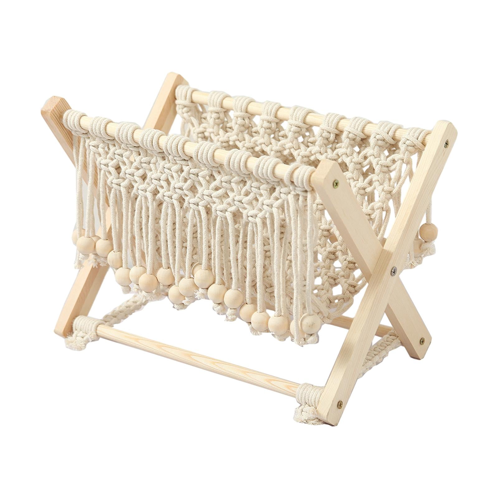 TISHITA Macrame Magazine Rack, Magazine Record Storage, Handmade ...