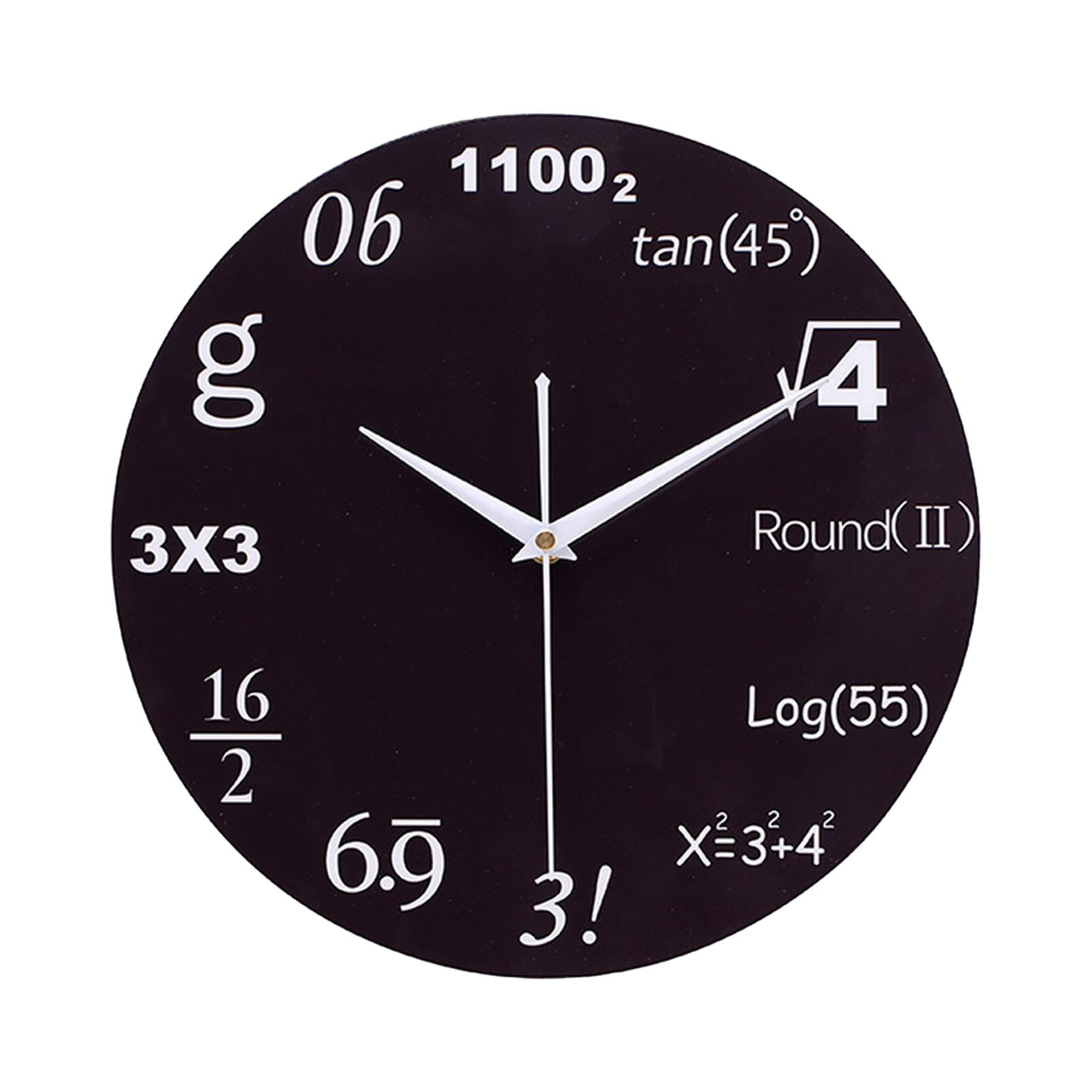 TISHITA Math Wall Clock Round Wall Decor Mathematics Decoration Non ...