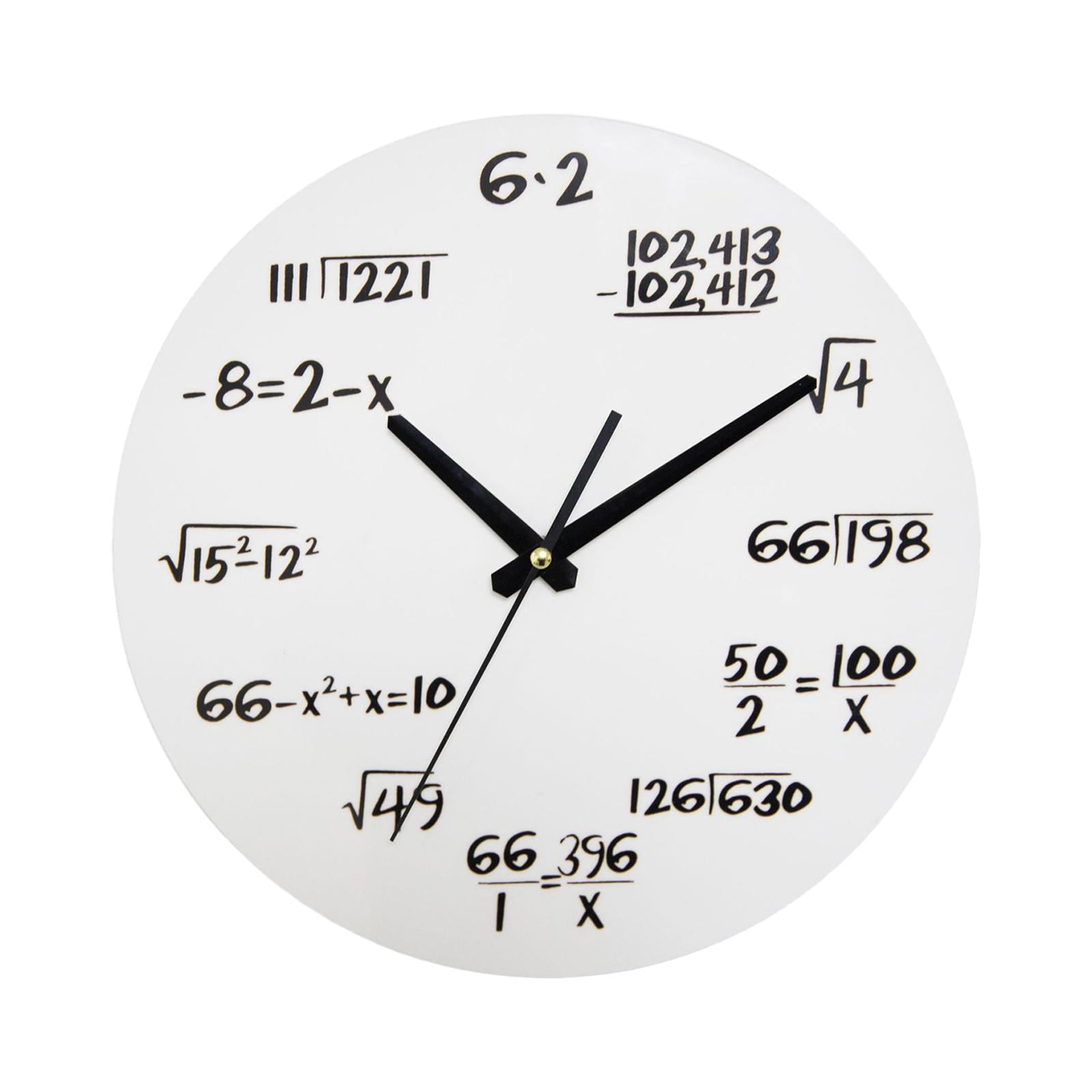 TISHITA Math Wall Clock Round Wall Decor Mathematics Decoration Non ...