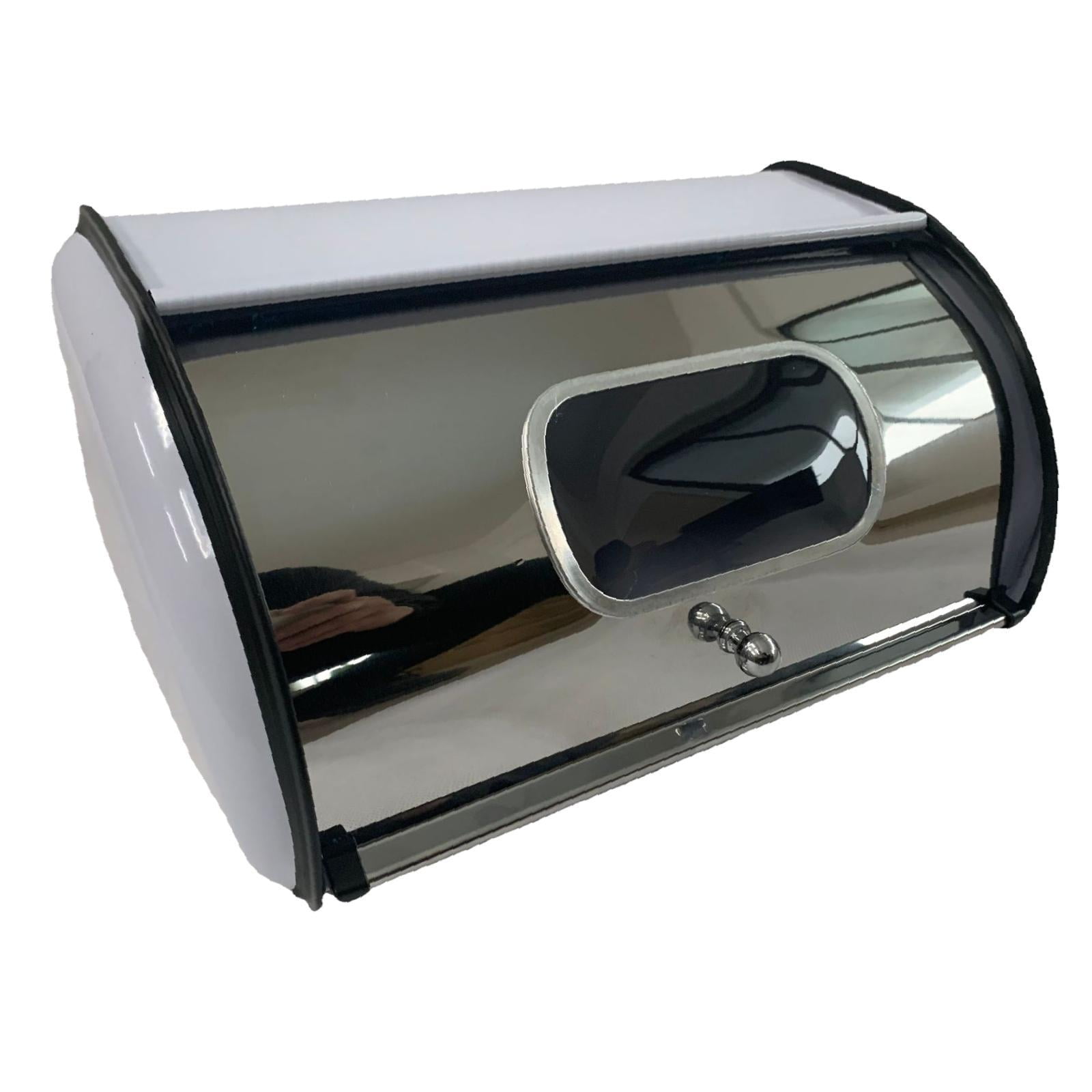 TISHITA Metal Bread Box Bread Bin with Roll Lid Bread Storage Bin ...