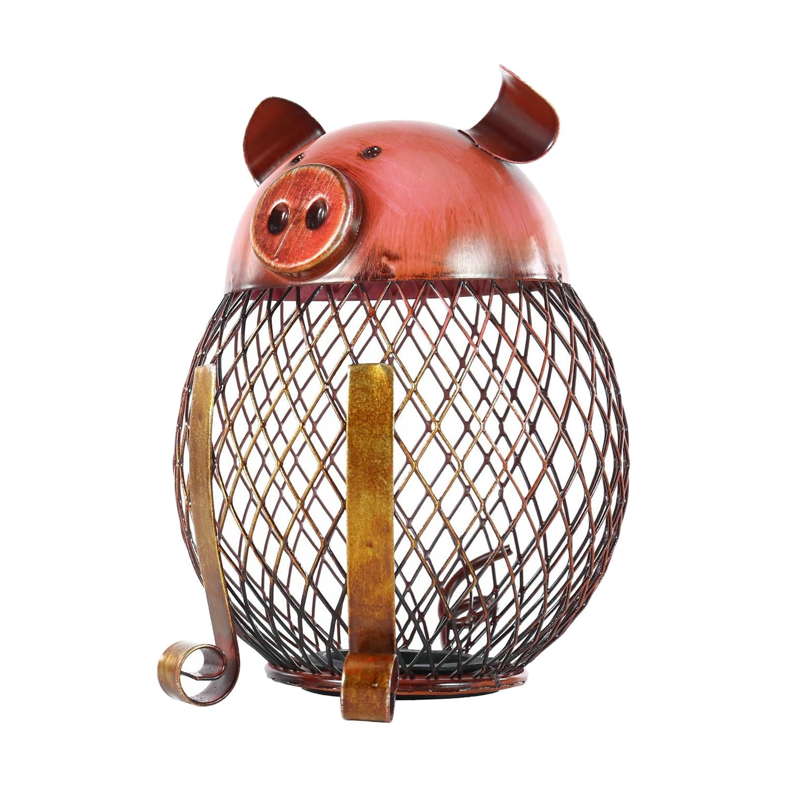TISHITA Metal Pig Money Bank Reticulated Piggy Bank Table Decoration 4 ...