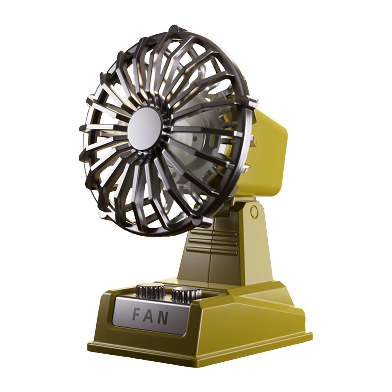 TISHITA Mini Desk Fan Rechargeable Adjustable Head Retro Design ...
