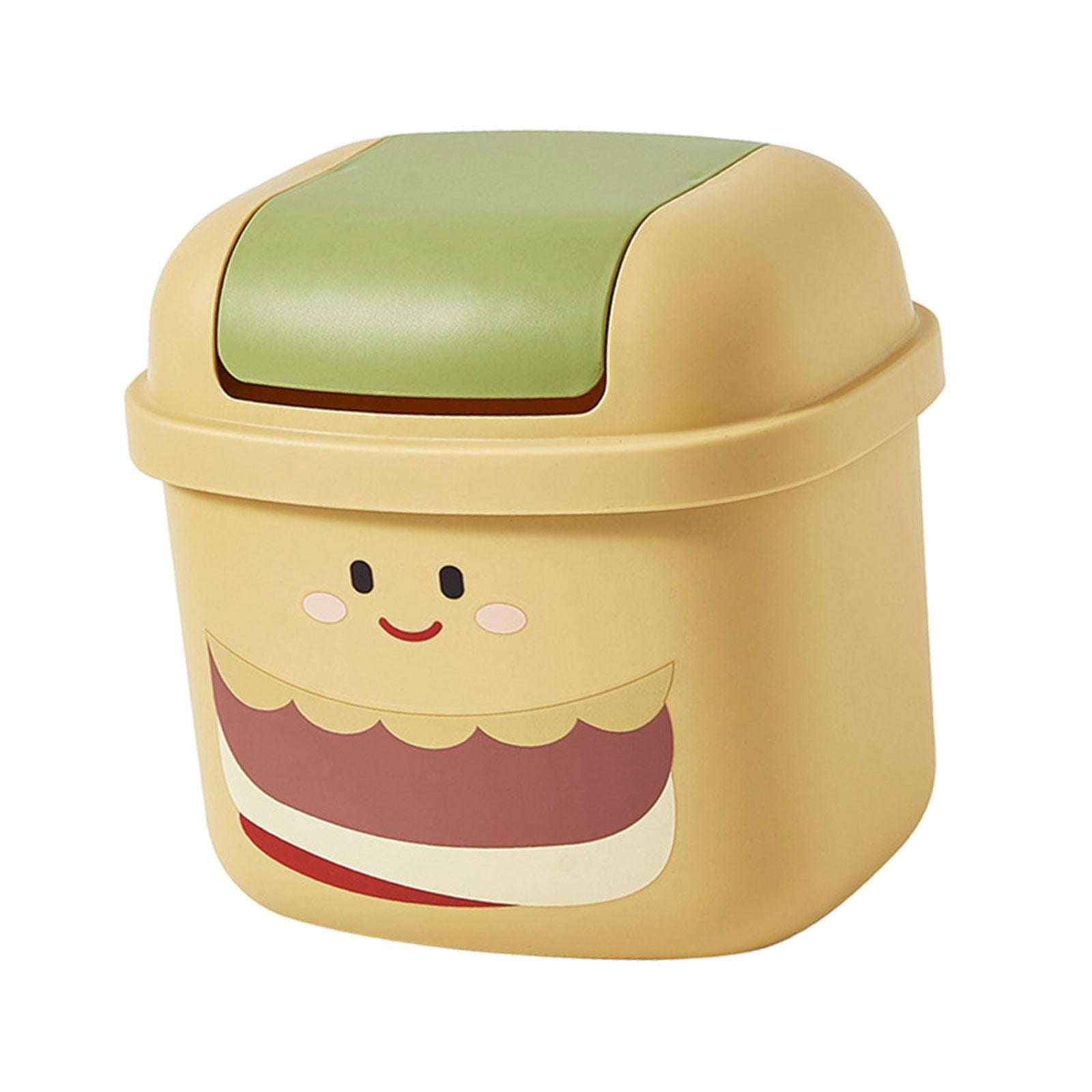 TISHITA Mini Desk Trash Can Tiny Waste Basket Portable Trash Bin Table ...