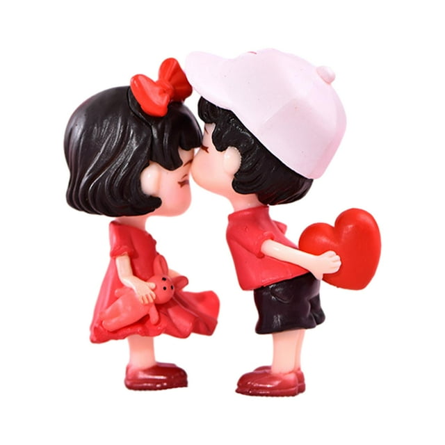 TISHITA Miniature Couple Figurines Cute Statue Cartoon Small Sculpture ...