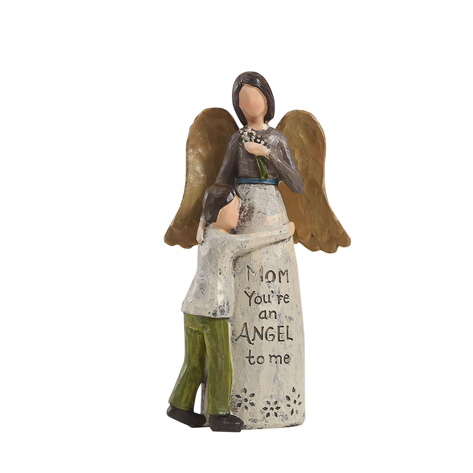 TISHITA Mum Mother Angel and Kid Statue Mother Day Gift 7.6inch Tall ...