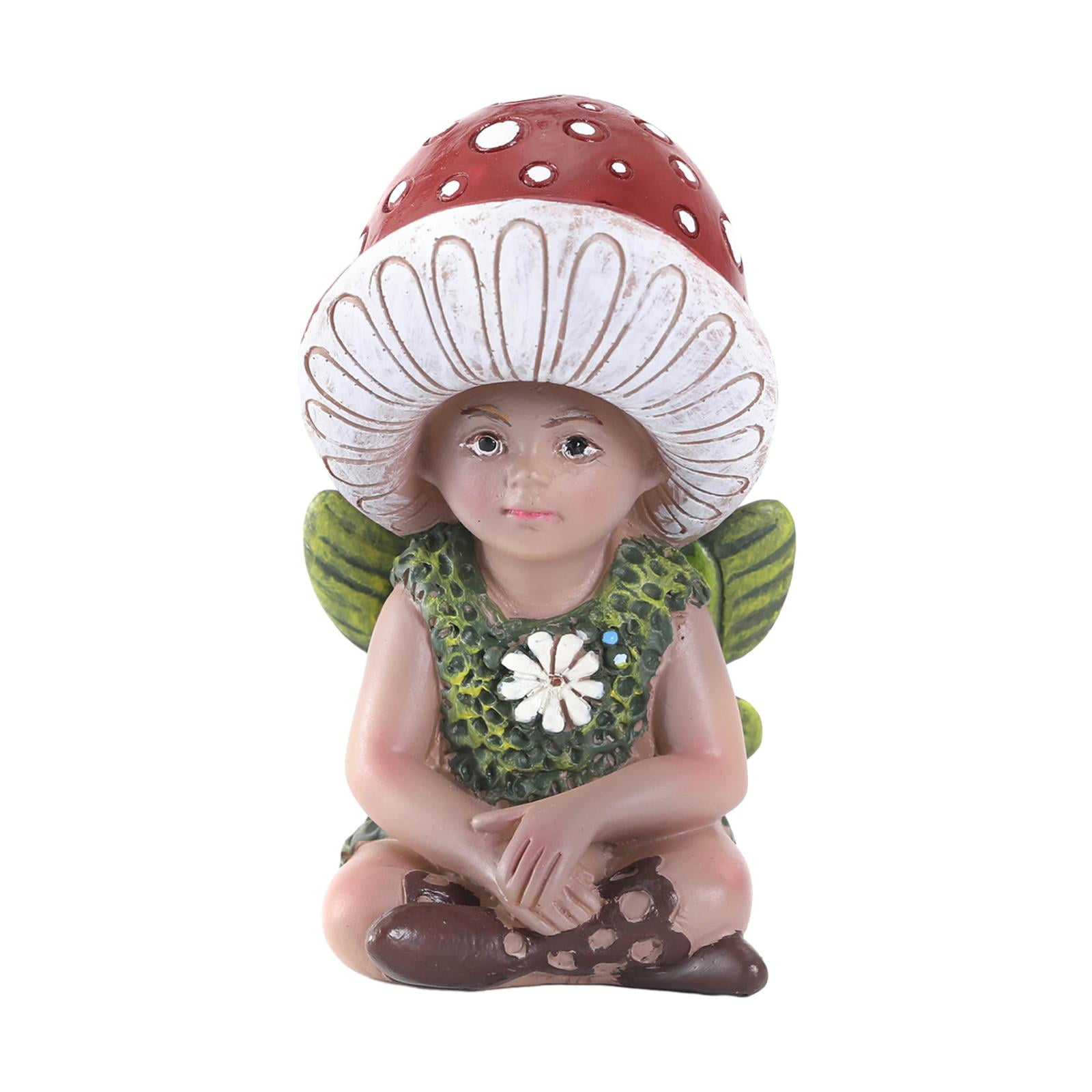 TISHITA Mushroom Elf Boy Statue Art Figurine Decorative Resin Desk Home ...