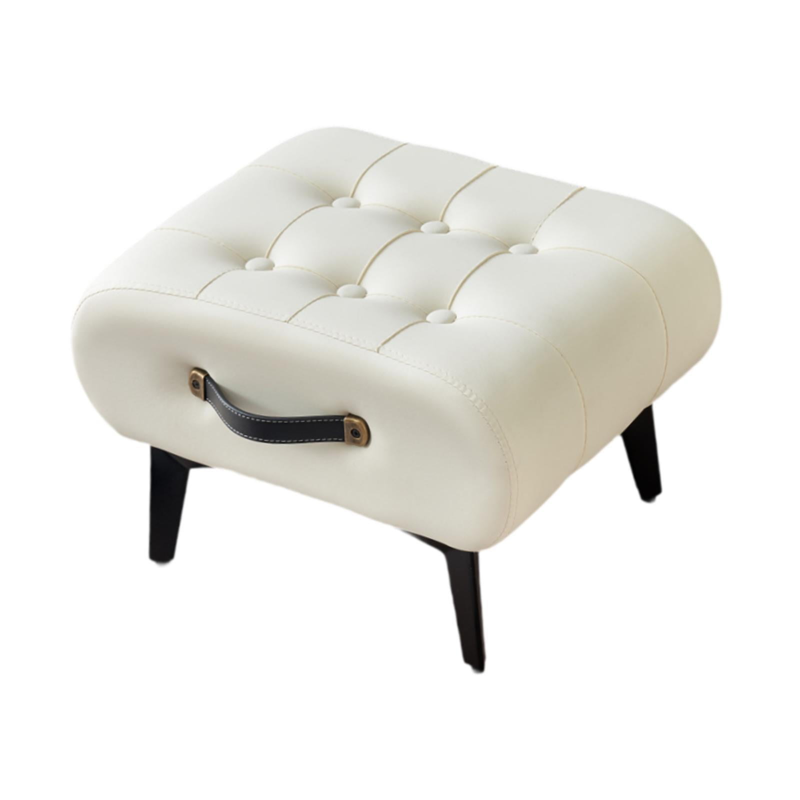 TISHITA PU Leather Footstool Step Stool Portable Handle Non Slip Padded ...