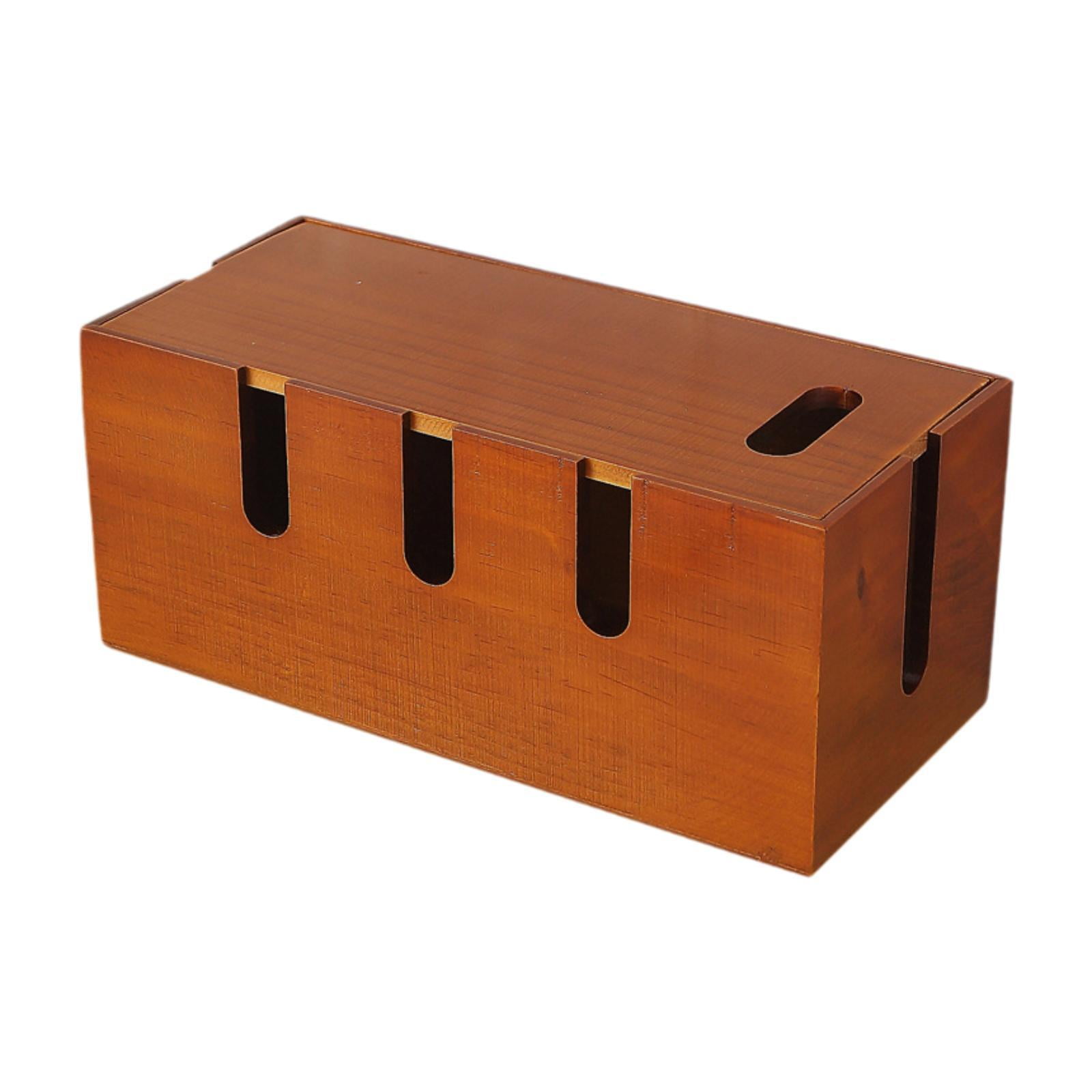 TISHITA Power Strip Storage Box Wire Management Concealer Wood ...