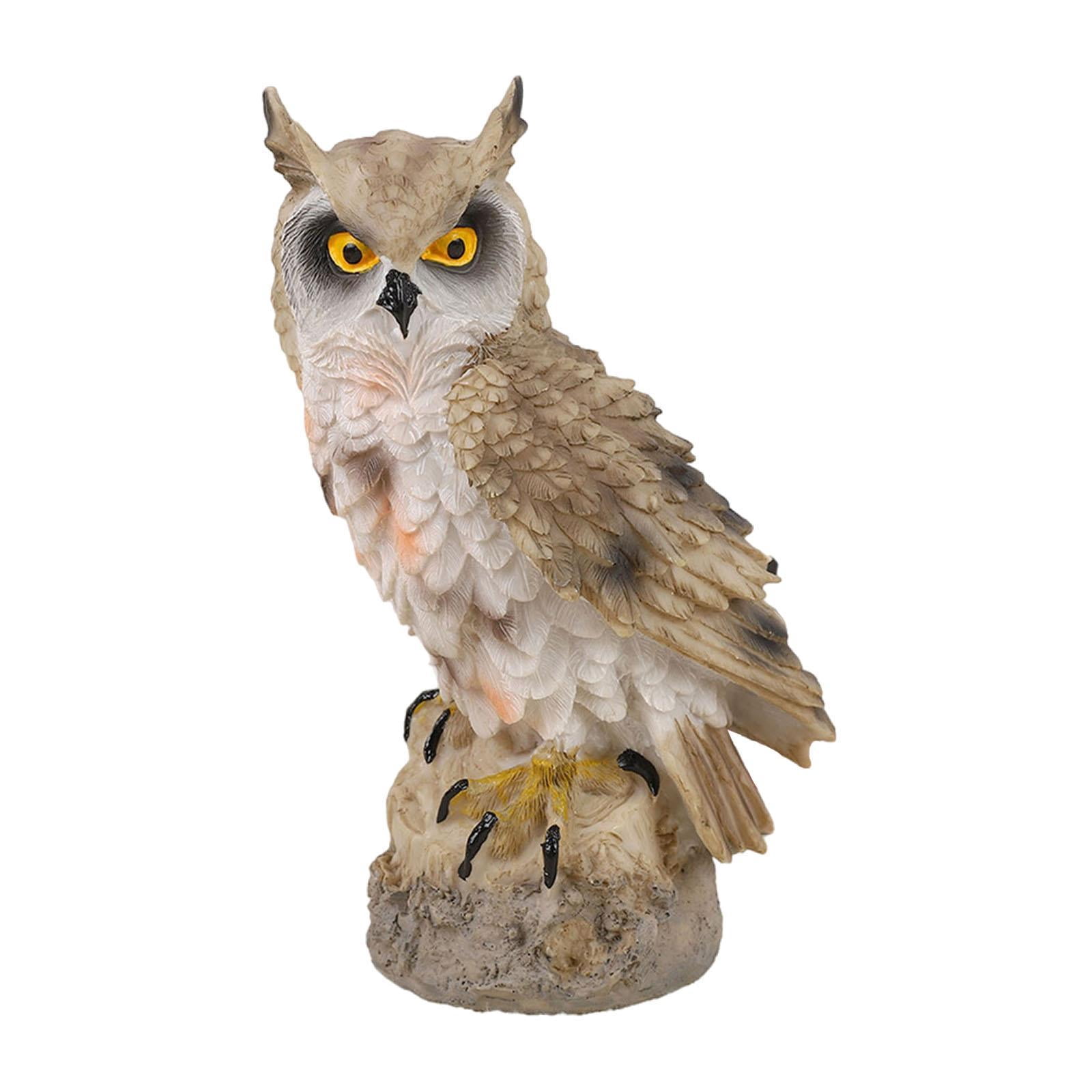 TISHITA Resin Owl Statue Bird Sculpture Farmhouse Landscape Home Decor ...