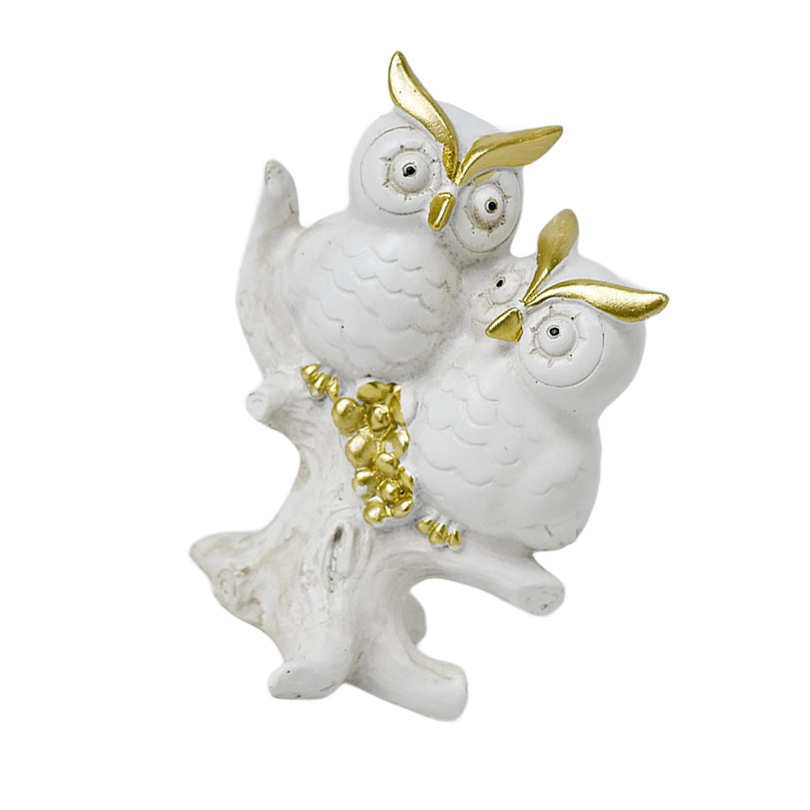TISHITA Resin Owl Statue Bird Sculpture Table Centerpiece Desktop Desk ...