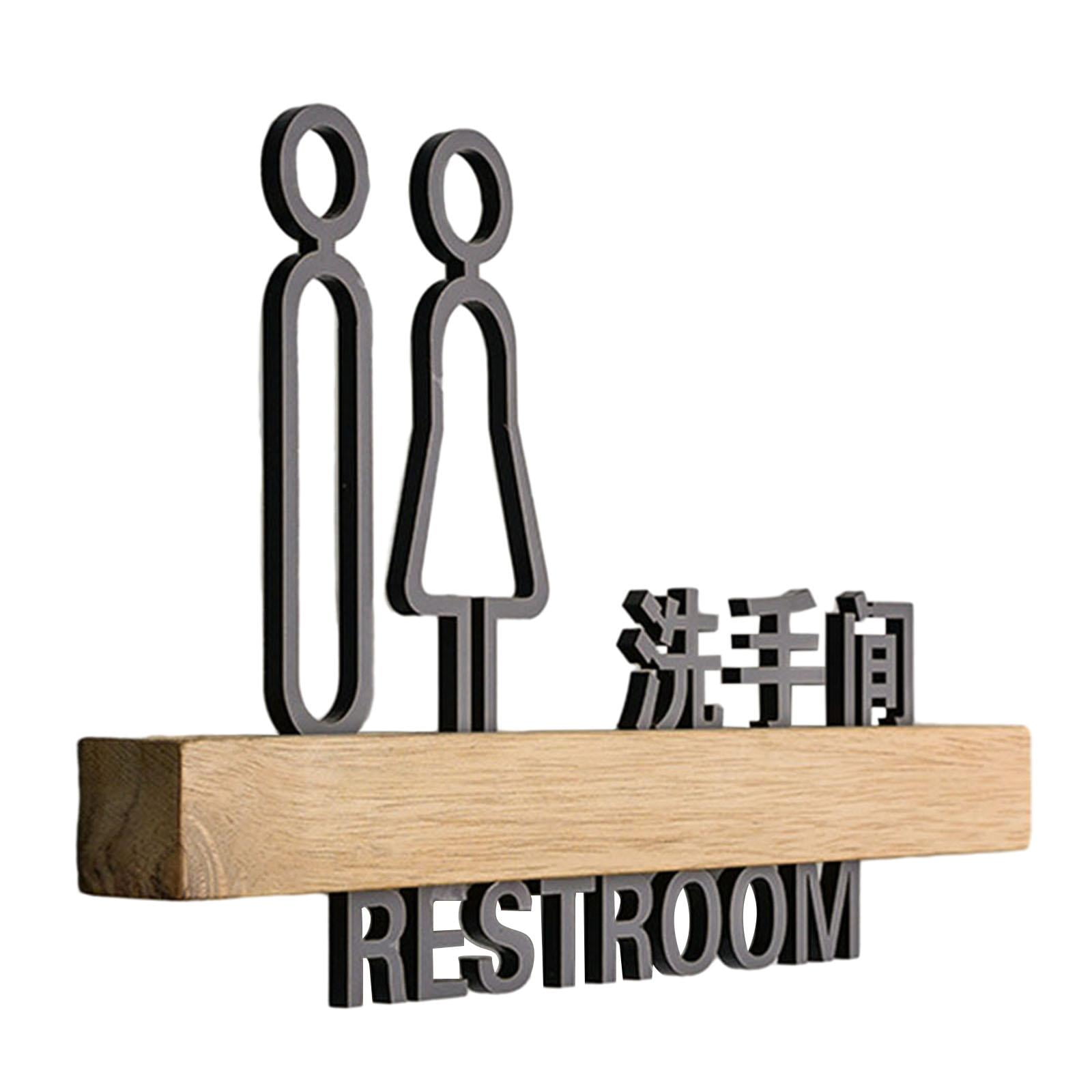 TISHITA Restroom Sign Toilet Sign Wall Hanging Plaque Bathroom Decal ...