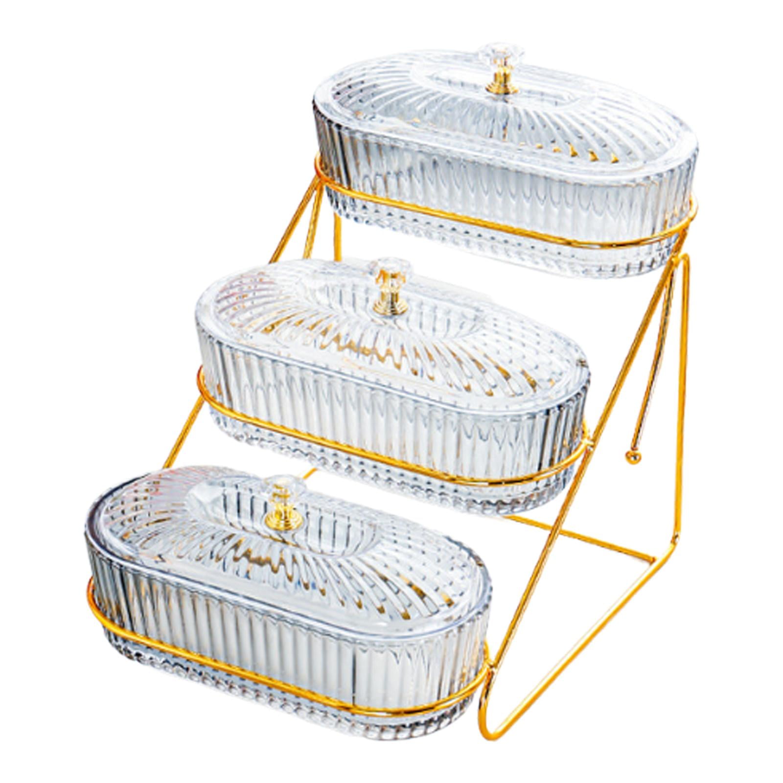 TISHITA Serving Platters Dried Fruit Plates 3 Tier Portable with Lid ...