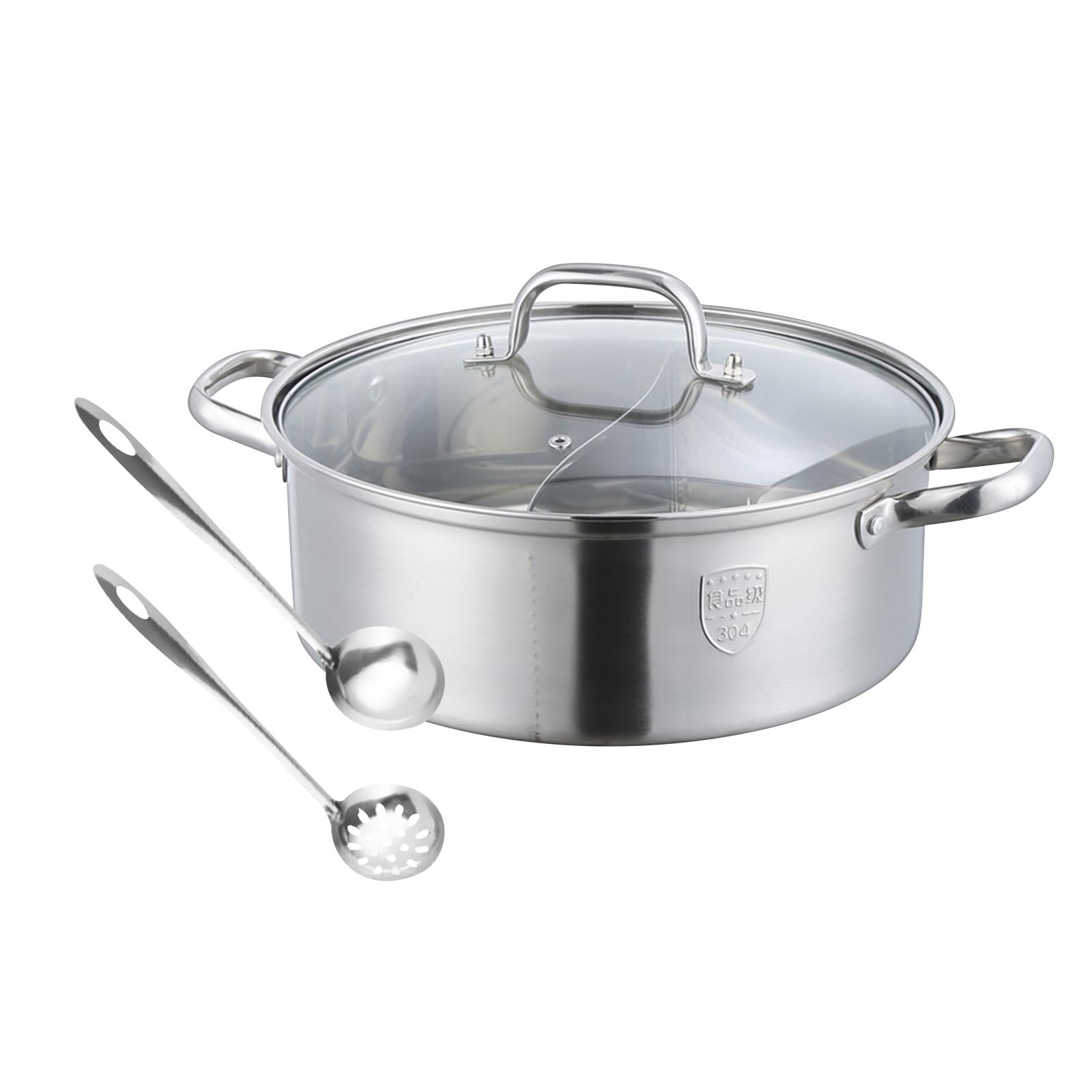 TISHITA Shabu Shabu Divider Hot Pot with Spoons Dual Sided Soup ...