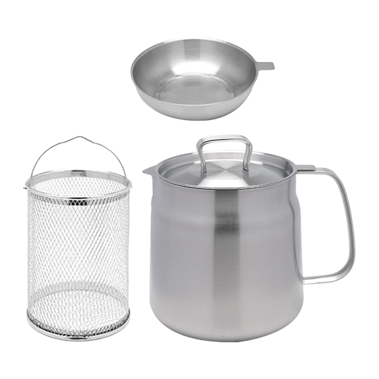 TISHITA Stainless Steel Deep Fryer Pot Frying Basket Nonstick French ...