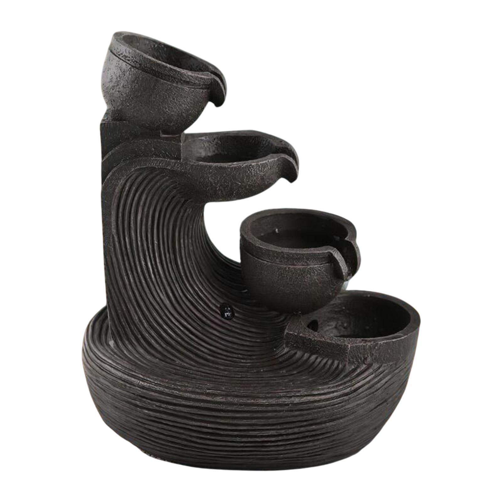 TISHITA Tabletop Water Fall Desktop Waterfall Lighted Accessories Resin ...
