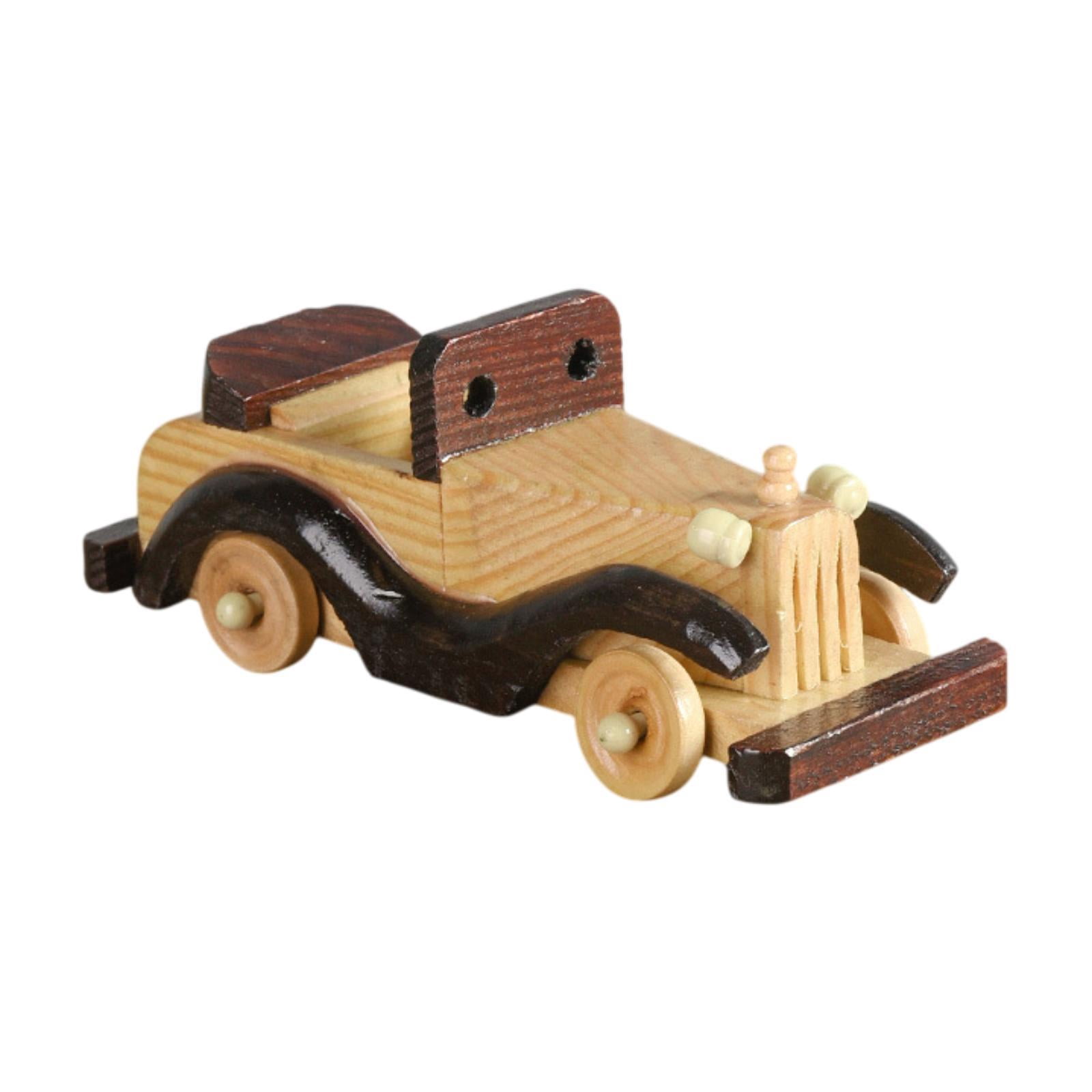 TISHITA Vintage Car Model Wooden Ornament Sculpture,Antique Design ...
