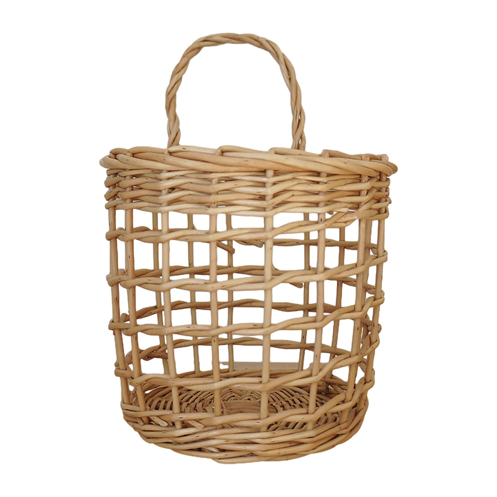 TISHITA Wall Hanging Onion Basket, Woven Basket Handmade Rattan Basket ...