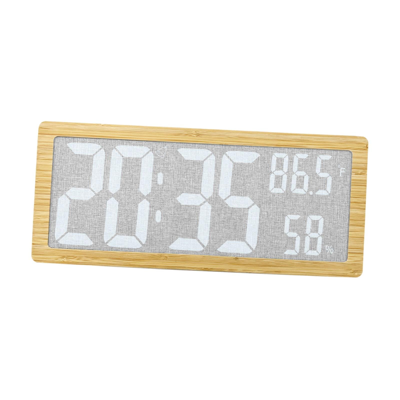 TISHITA Wood Clock with Temperature Humidity Alarm Clock 3 Levels ...