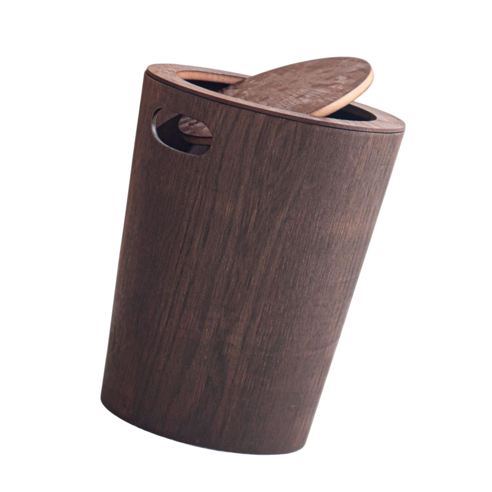 TISHITA Wood Trash en Waste Bin Decorative Clamshell Garbage Bin Waste ...