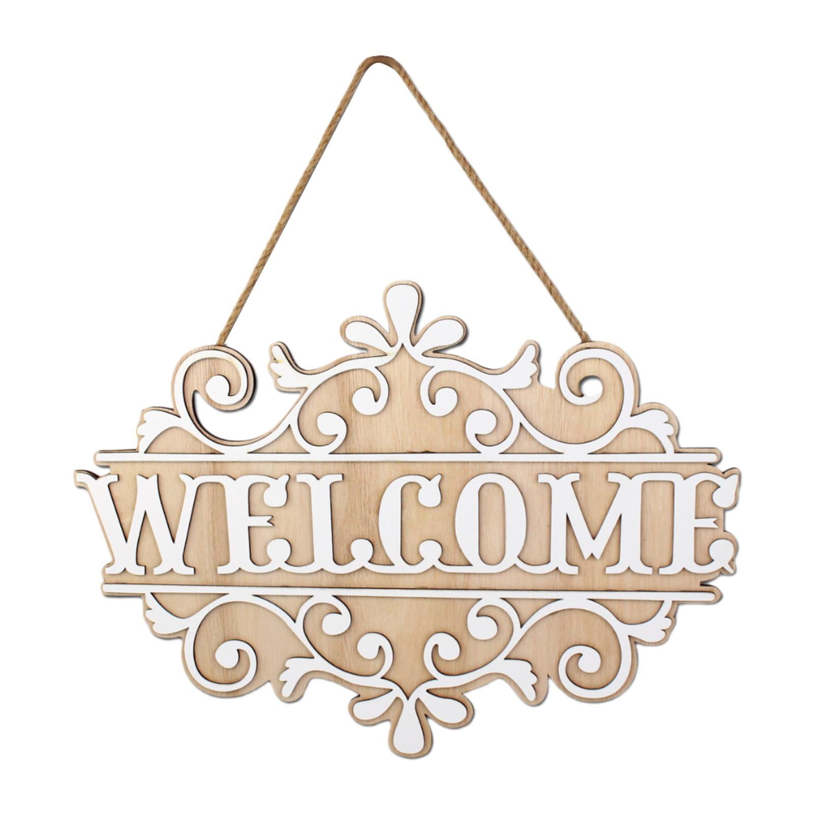 TISHITA Wood Wall Hanging Welcome Sign Plaque Decoration for Living ...