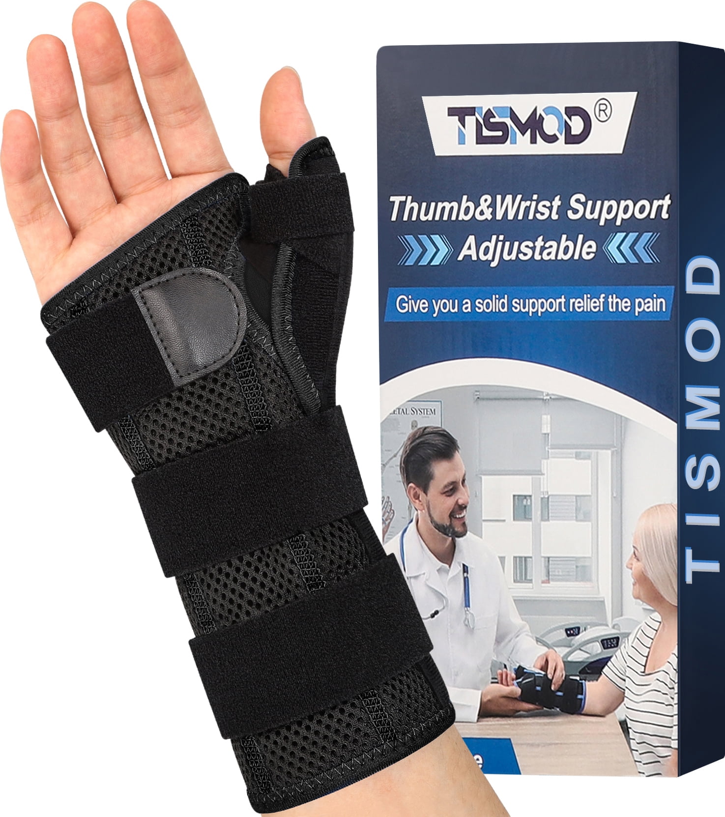 TISMOD Quick Wrap Wrist and Thumb Brace - Wrist Brace with Thumb ...