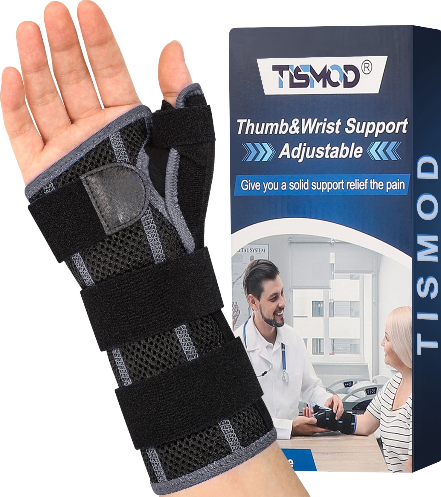 TISMOD Quick Wrap Wrist and Thumb Brace - Wrist Brace with Thumb ...