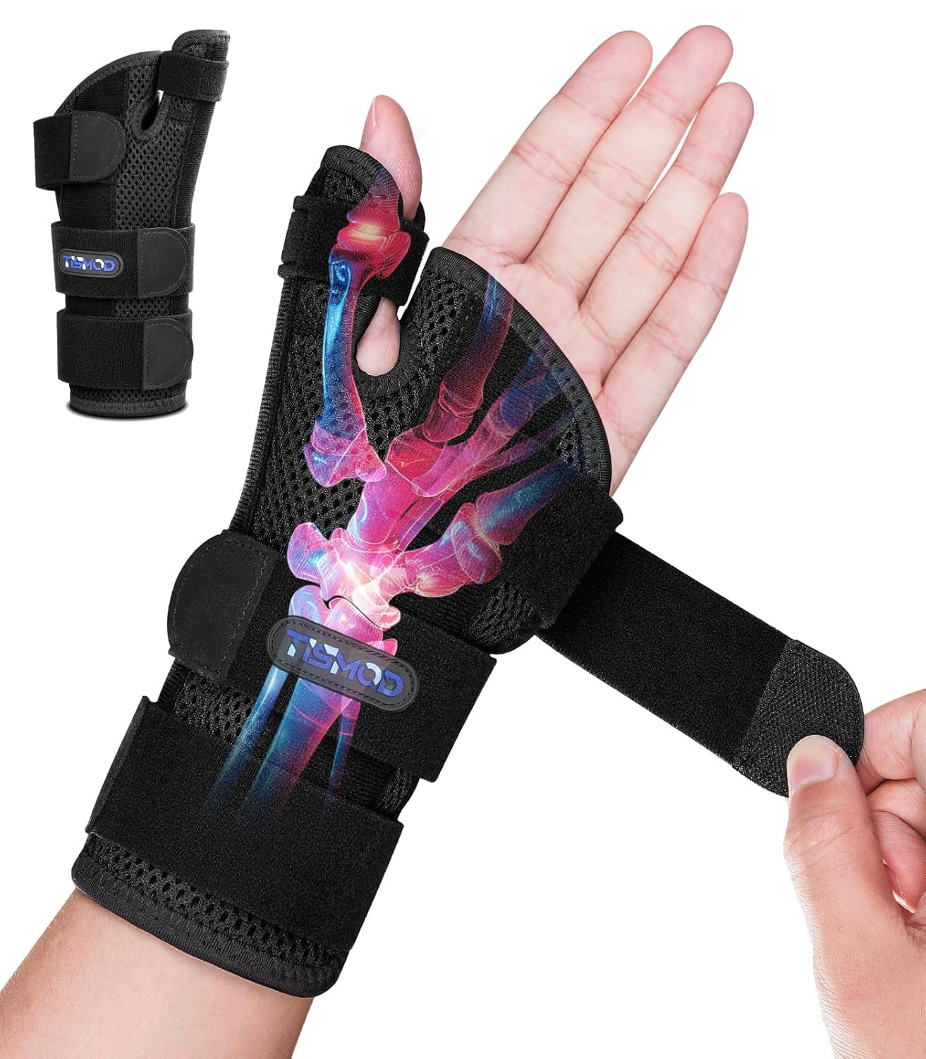 TISMOD Thumb Splint Brace Left Hand - Wrist Splint, CMC Thumb Brace ...