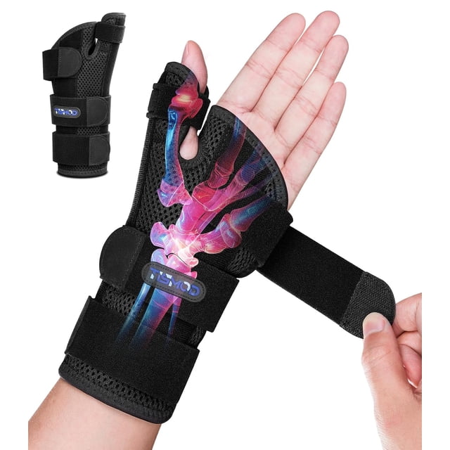 TISMOD Thumb Splint Brace Left Hand - Wrist Splint, CMC Thumb Brace ...