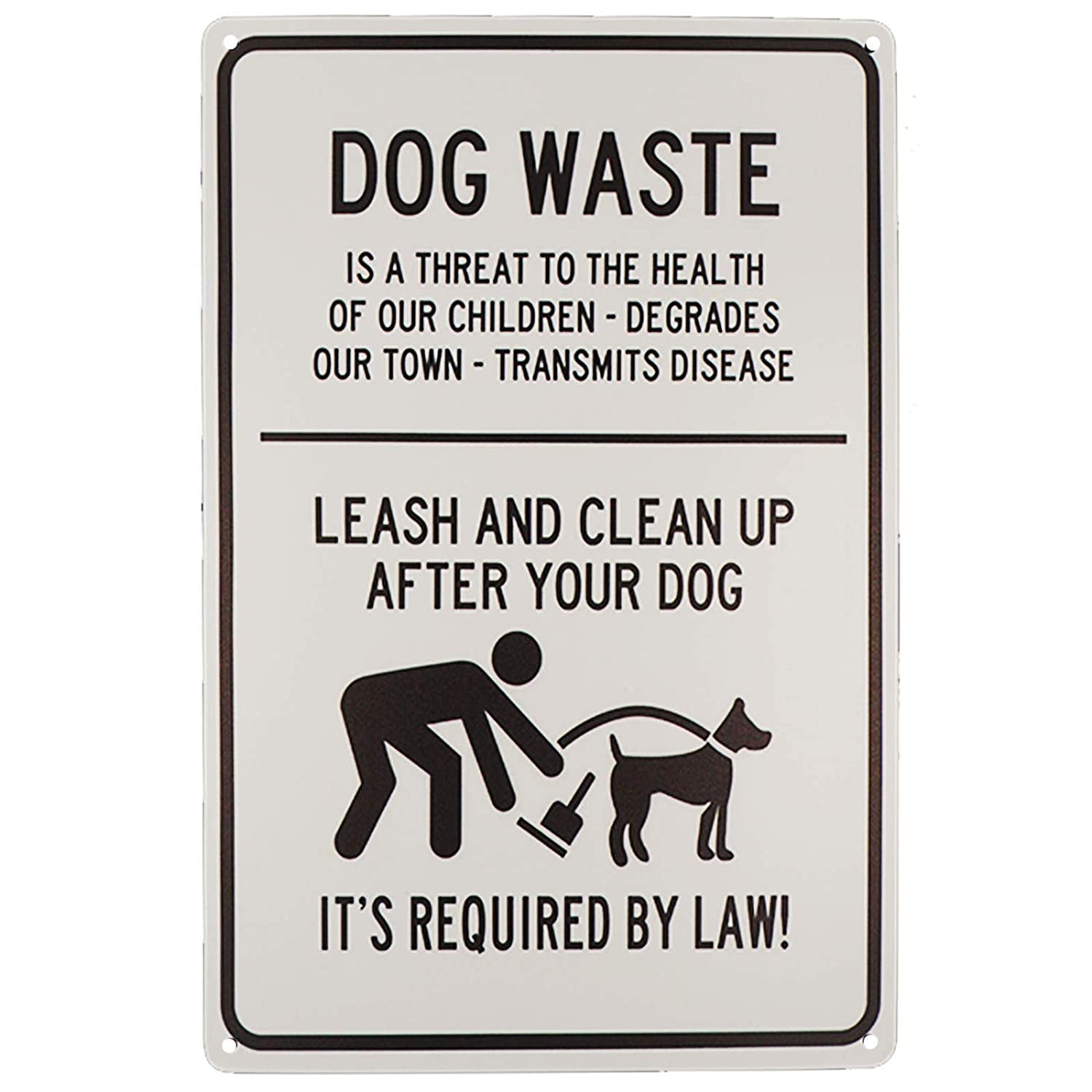 TISOSO Dog Waste Leash and Clean Up After Your Dog Tin Signs Outdoor ...