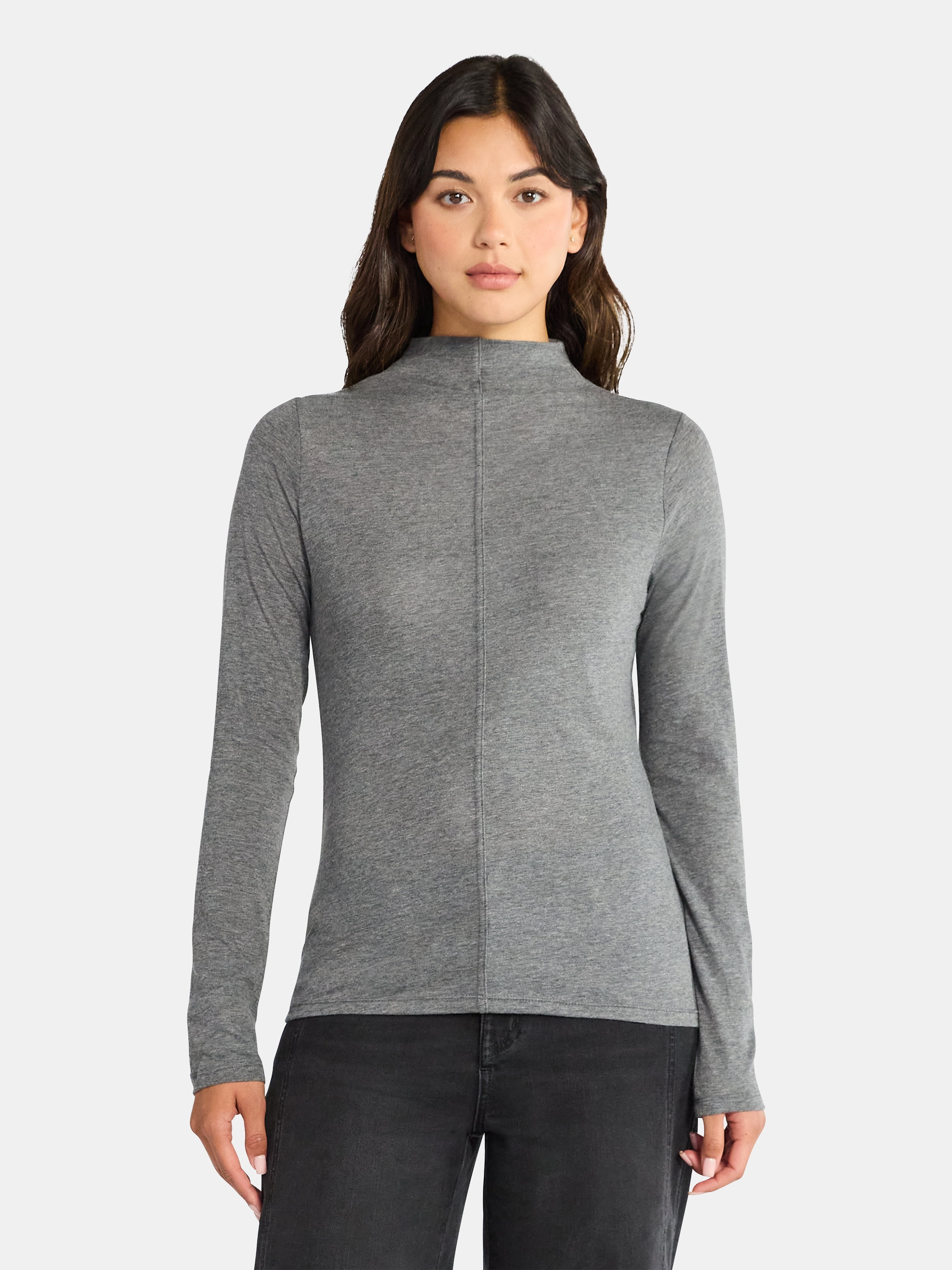 Time and Tru Women's Tissue Like Turtleneck Top, Sizes XS-XXXL ...