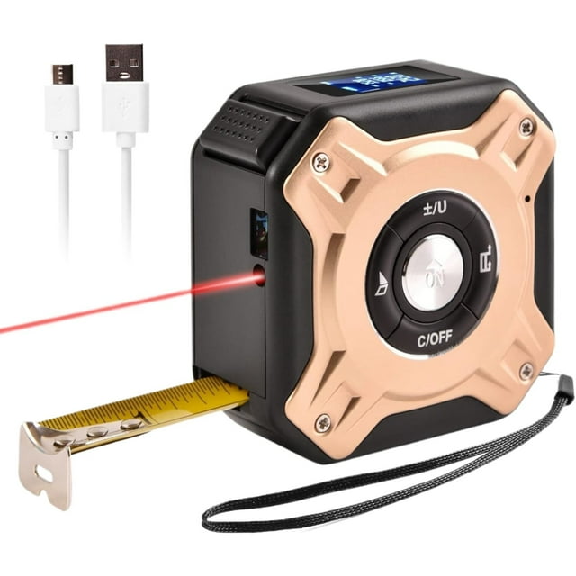TISUDYE 2 In 1 Digital Tape Measure,130ft/40m Distance Meter Display On ...
