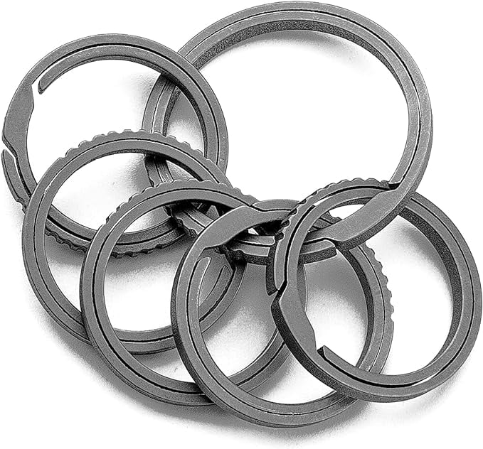 TISUR Key Rings for Keychains,Carabiner Keychain Ring Titanium Key ...