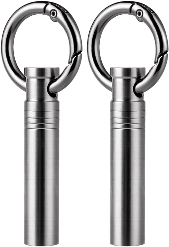 TISUR Small Keychain Pill Holder ，Titanium Metal Travel Pill Case ...