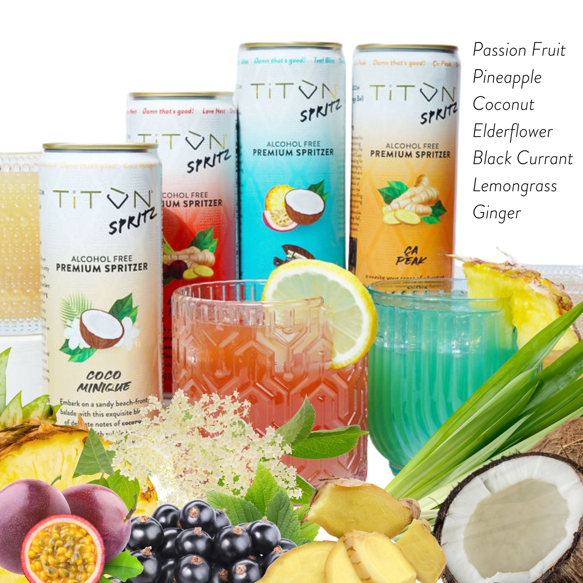 TITÙN SPRITZ - Non Alcoholic Premium Spritzer - Variety Pack Spritz ...