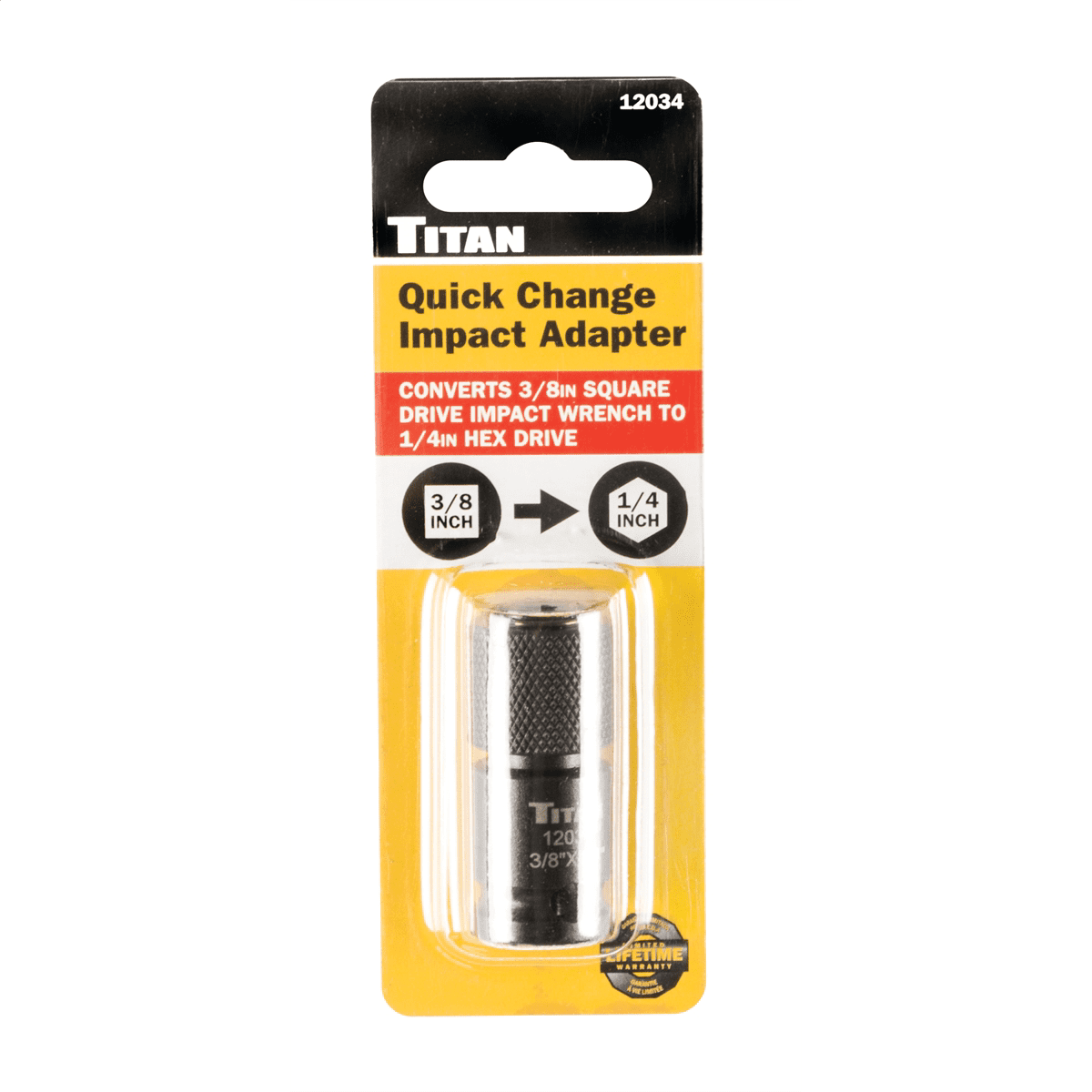 TITAN 12034 3/8 Drive to 1/4 Hex Drive Quick Change Adapter - Walmart.com