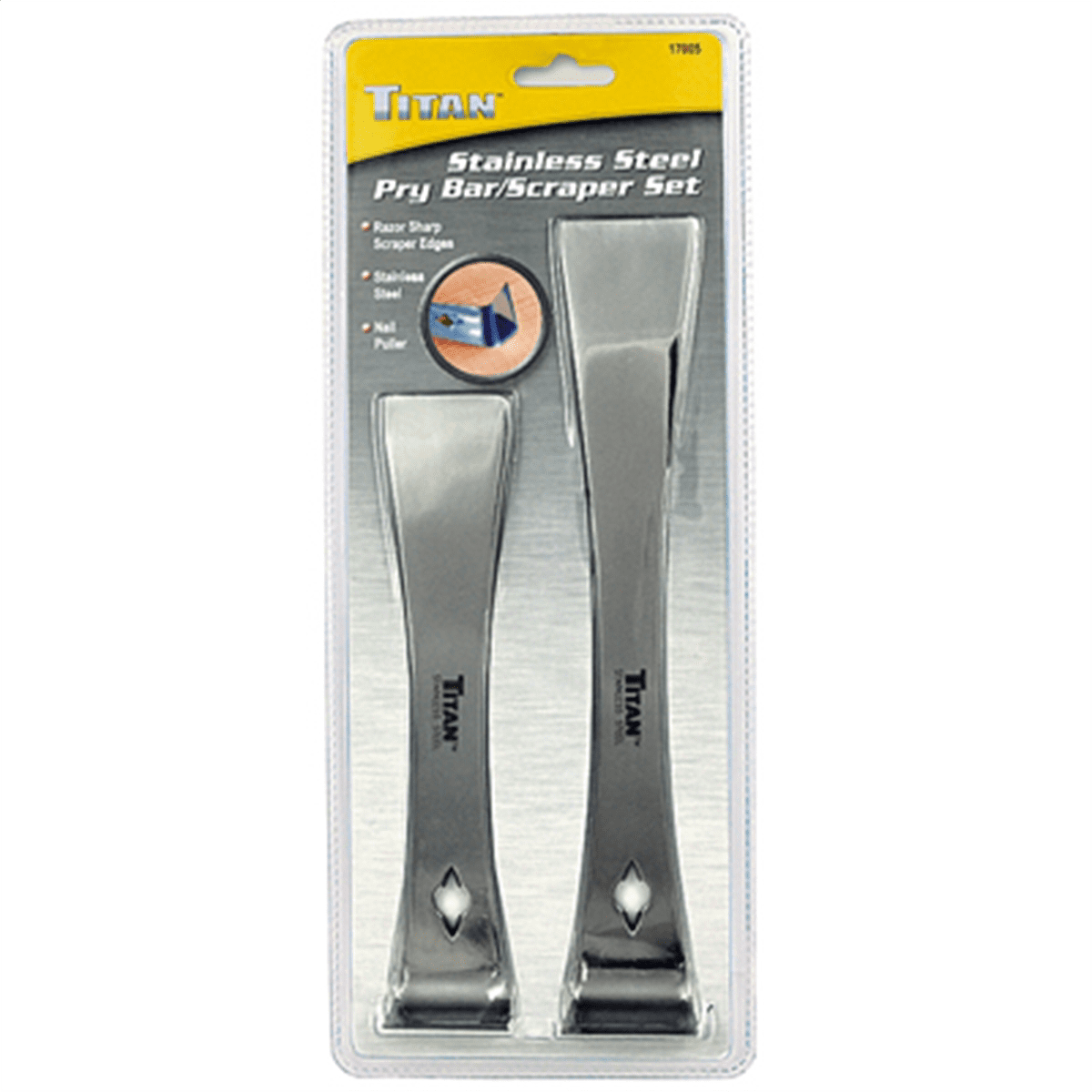 TITAN 2PC STAINLESS STEEL PRYBAR/SCRAPER SET - Walmart.com