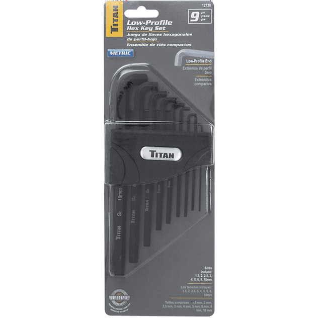 TITAN 9-PC METRIC LOW PROFILE HEX KEY SET - Walmart.com