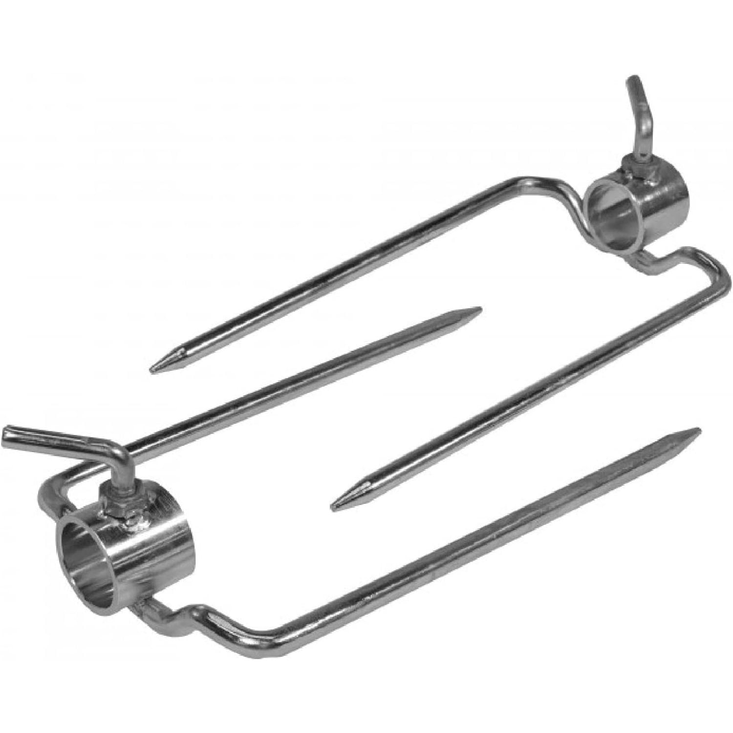 TITAN GREAT OUTDOORS Pair Dual Prong Rotisserie Forks for 1" Round Spit ...