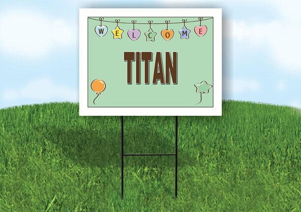 TITAN WELCOME BABY GREEN 18 in x 24 in Yard Sign Road Sign with Stand ...