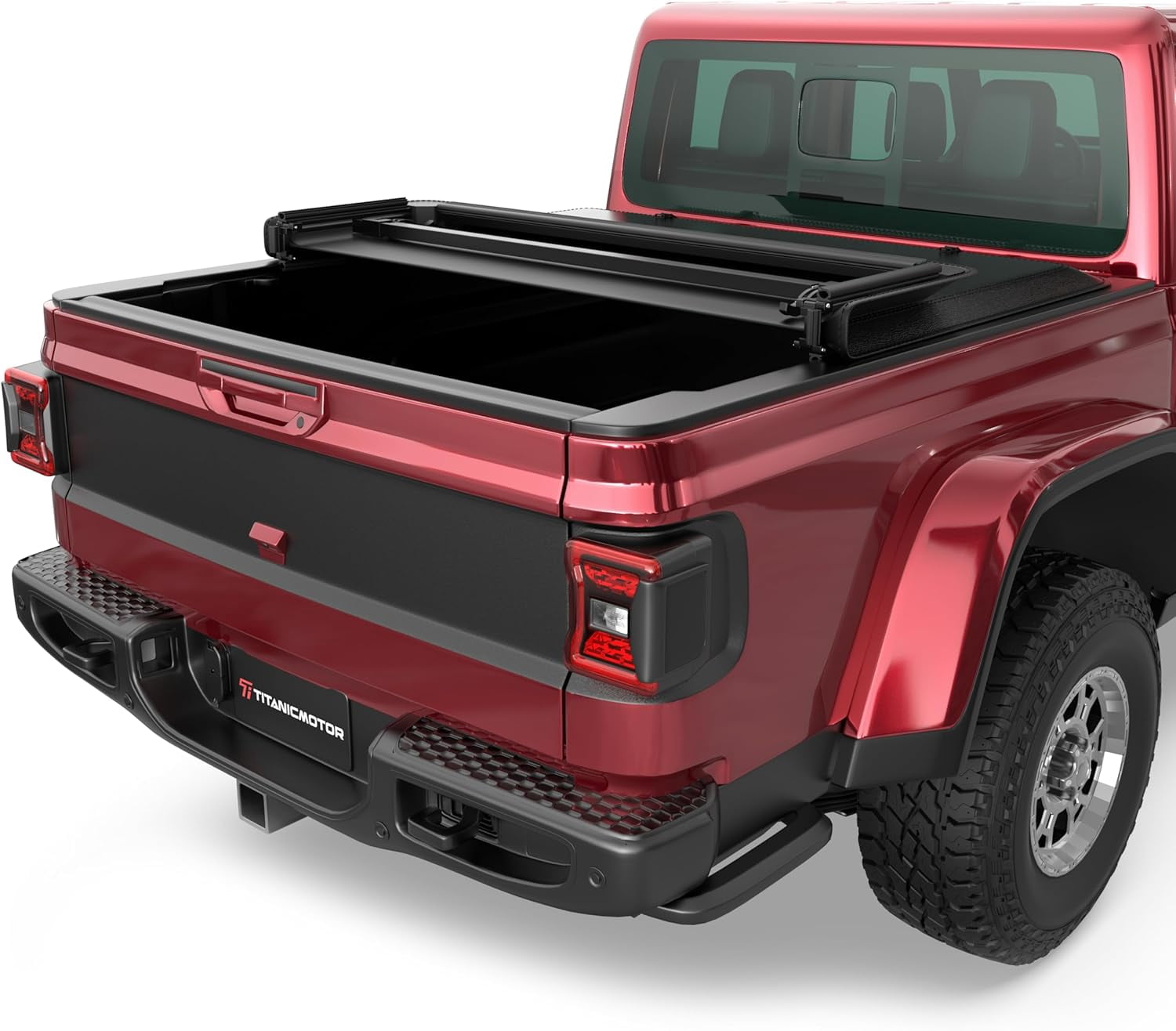TITANICMOTOR 3-Fold 5.2FT 62.4inch Soft Truck Bed Tonneau Cover for ...