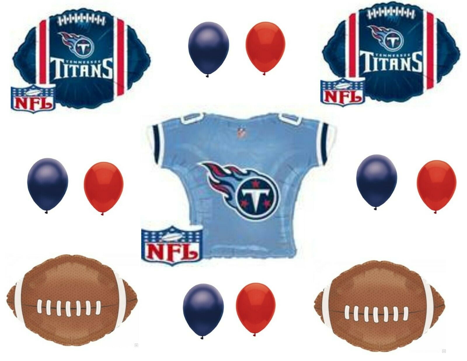 TITANS Football 13 PIECES! Birthday Party Balloons Decoration Supplies ...