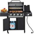 TITIMO 4-Burner Propane Gas Grill with Side Burner 50,000BTU Gas Pipe ...
