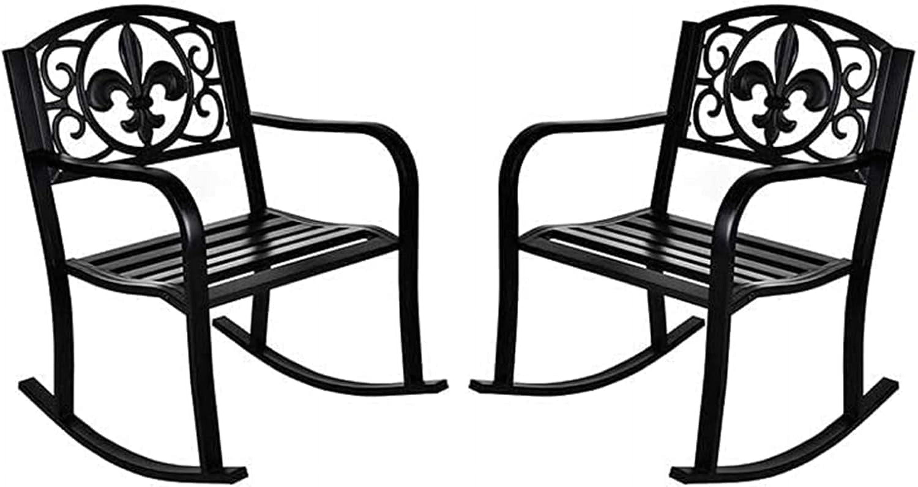 TITIMO Patio Rocking Chairs Set of 2, All Weather Resistant Outdoor ...