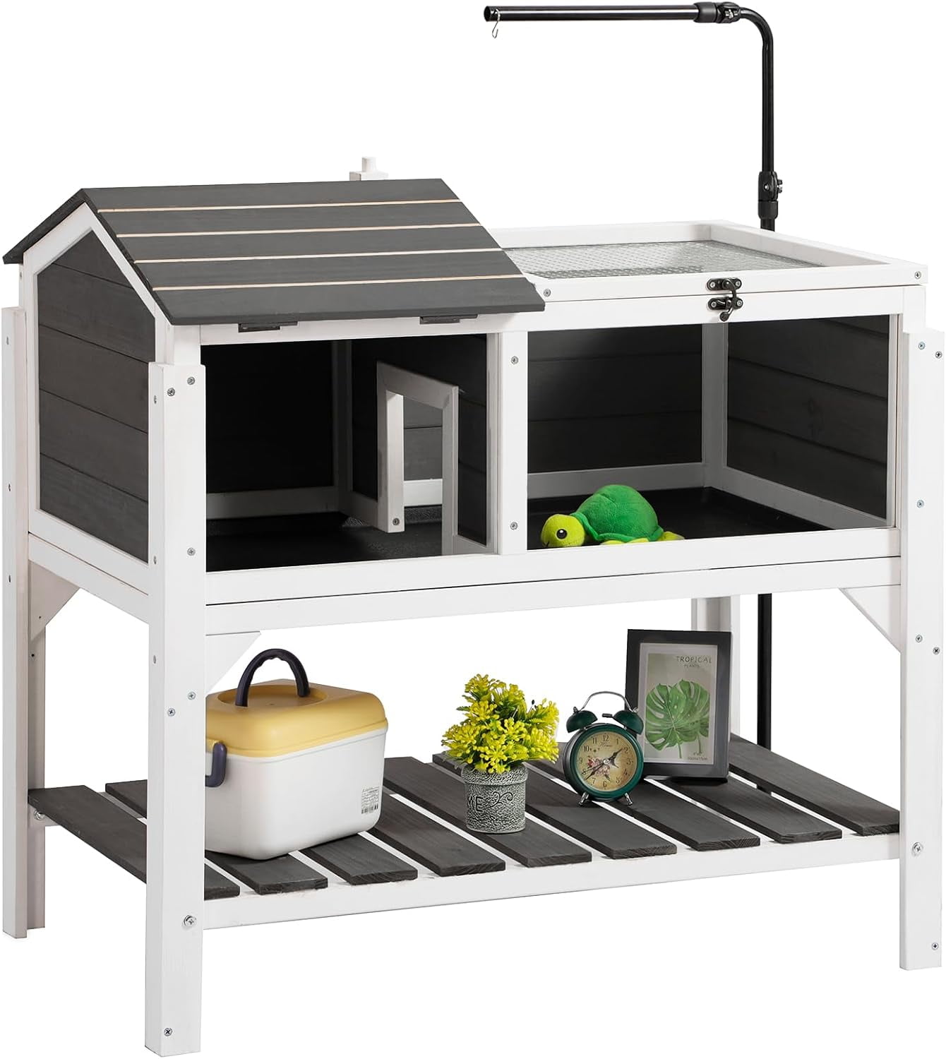 TITIMO Tortoise Habitat Indoor Outdoor with Detachable Legs and Shelf ...