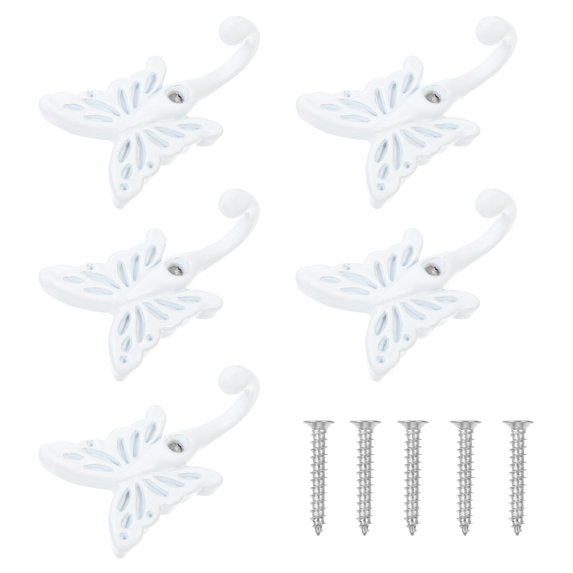 TITINICE 5-Pack White Clothes Hooks Set, and Delicate Design for ...