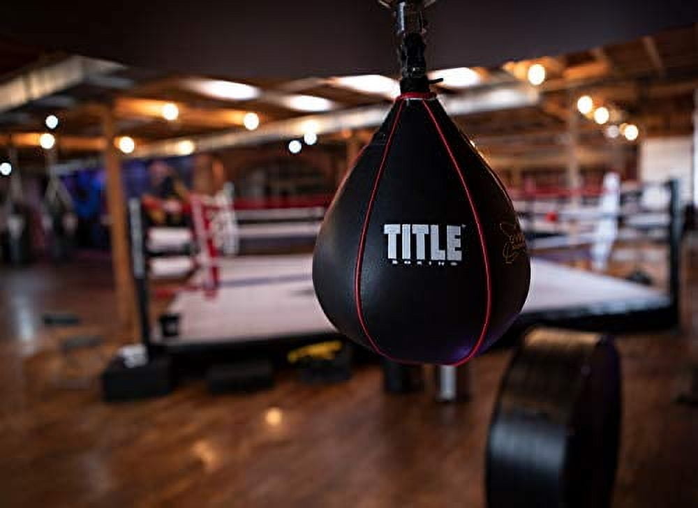TITLE Boxing Gyro Balanced Leather Speed Bag: Speed Bag for Boxing ...