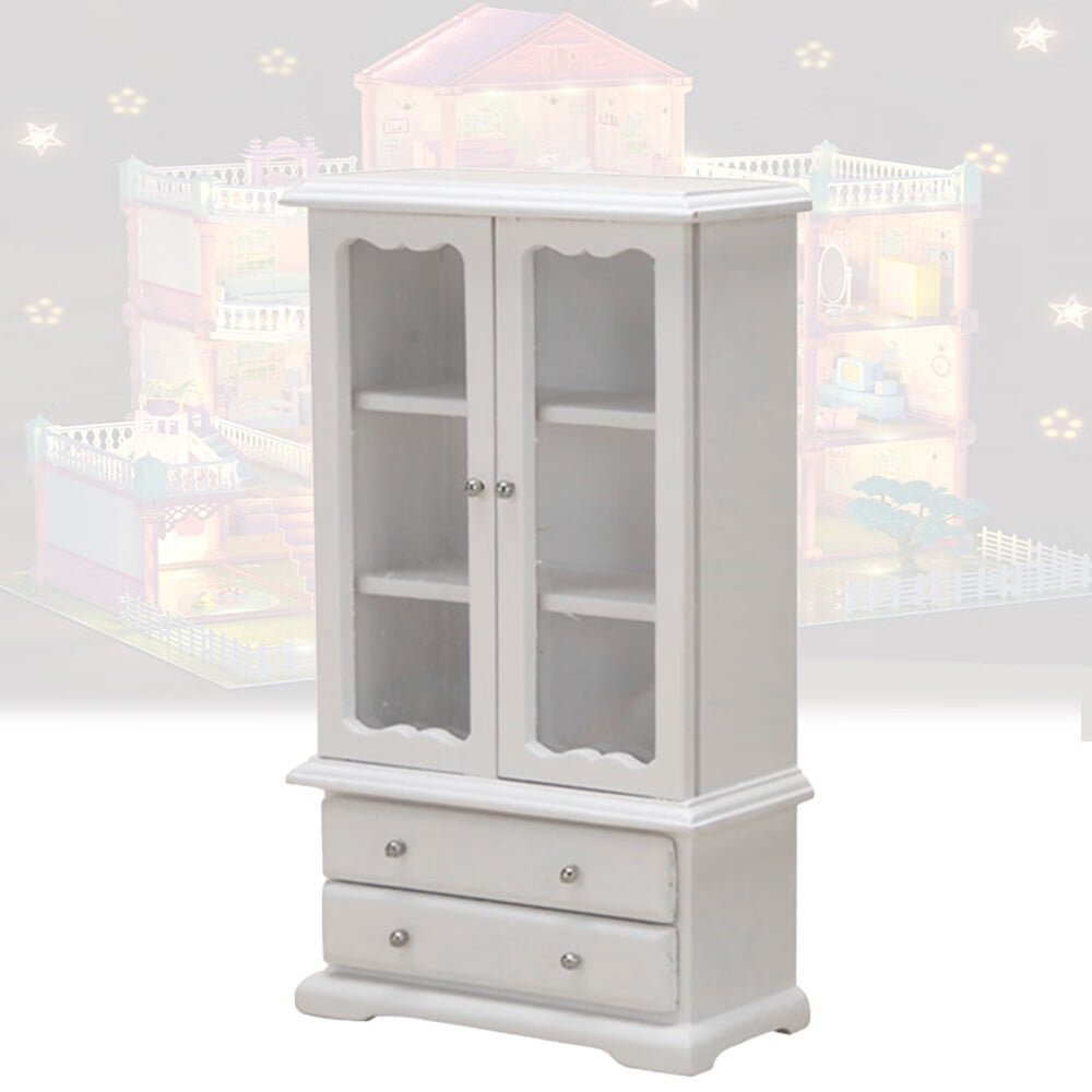 TITOUMI 1:12 Dollhouse Bookcase Storage Cabinet - Miniature Locker ...